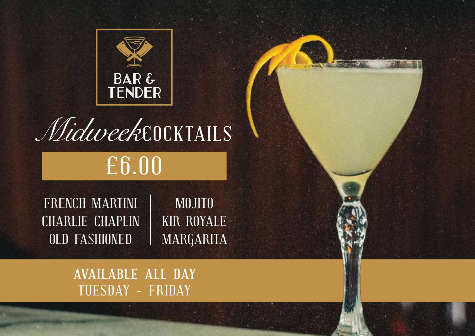 Our Menus - Bar & Tender Glasgow